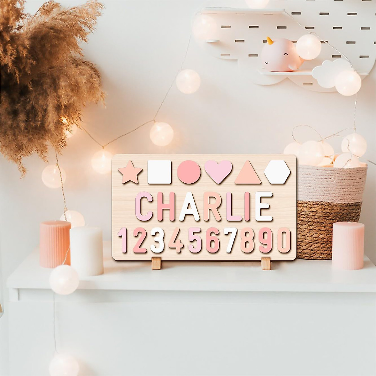 Personalized Name Puzzle Easter Gifts for Kids, Custom Easter Basket Stuffers Toddler Puzzle Toy for Boy Girl Gift with Engraved Text Greetings on Back Toys for 1 Year Old Girl Gifts