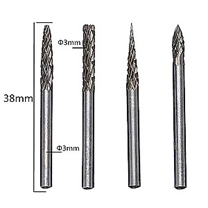 20pcs Solid Carbide Burr Set, 1/8 Shank Double Cut Tungsten Carbide Roary Files Burrs for Rotary Drill Die Grinder Woodworking,Engraving,Drilling,Carving by YEEZUGO