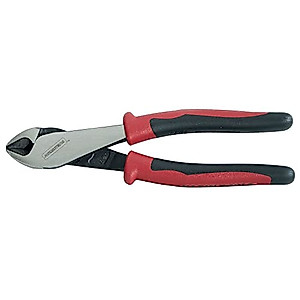 Klein Tools J228-8 Pliers, Diagol Cutting Pliers with Dual-Material Journeyman Handles, Short Jaws and Beveled Cutting Edges, 8-Inch