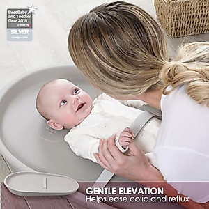 Shnuggle Squishy Changing Mat - Baby Changing Diaper Pad, Wipeable Easy-to-Clean Nappy Station, Warm-to-Touch Surface, Non-Slip Base, No Covers Needed - Grey