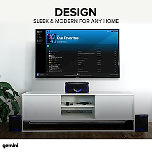Gemini Sound GSYS-2400 Compact Home Stereo System | 2000W Peak Power | Bluetooth, USB & Analog and Digital Inputs | Multi-Color LED Party Lighting | Ideal for Parties, Karaoke & Home Theater
