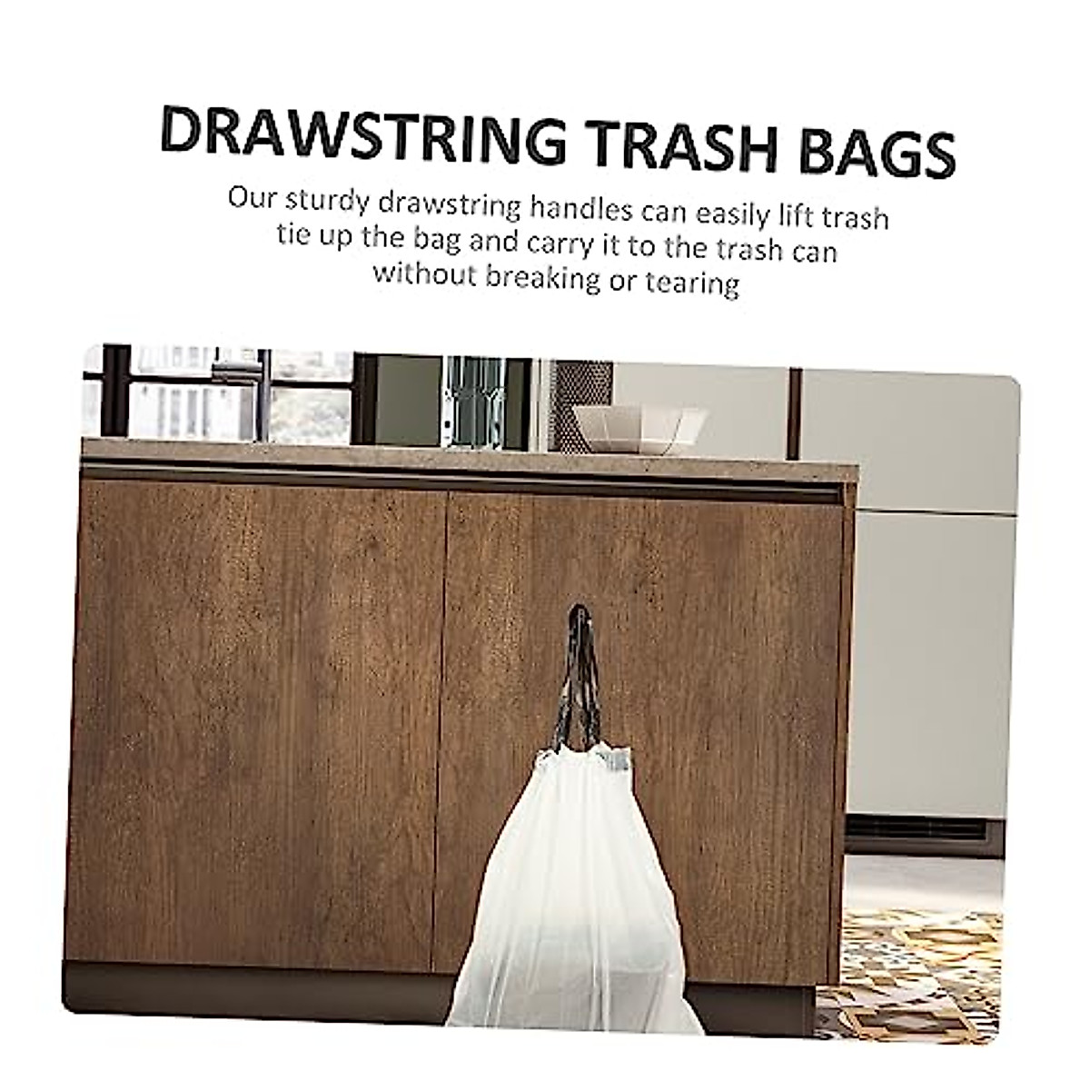60Pcs drawstring garbage bag white trash bin compost garbage bin mini trash bags small garbage bags plastic trash bag 4 gallon trash bag Household Trash Bags Strong Garbage Bags