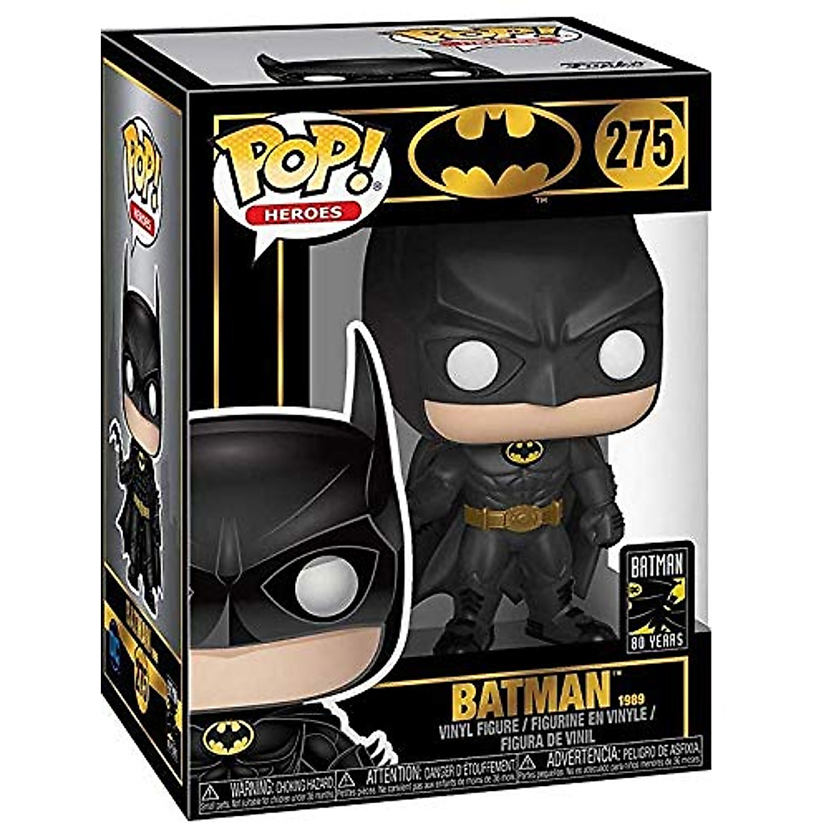 POP DC Heroes: Batman 80th - Batman (1989) Funko Vinyl Figure (Bundled with Compatible Box Protector Case), Multicolor, 3.75 inches