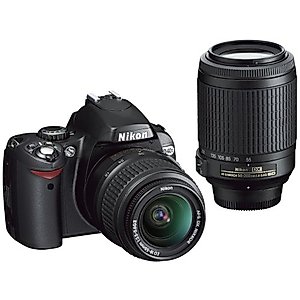 Nikon D40X DSLR Camera with 18-55mm f/3.5-5.6G ED II AF-S DX and 55-200mm f/4.5-5.6G ED AF-S DX Zoom-Nikkor Lens