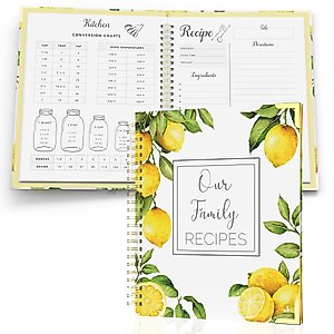 Recipe Book To Write In Your Own Recipes - Blank Family Cook Book Journal to Create Your Own DIY 100 Page Cookbook - Spiral Bound Recipe Organizer, Empty Recipe Notebook with Hardcover & Thick Paper