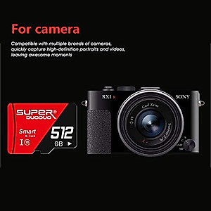 Memory Card 512GB Micro SD Card 512GB with SD Card Adapter TF Card 512GB Class 10 High Speed Transfer Card for Dash Cams,Action Camera,Surveillance,Security Cams Micro Memory SD Cards 512GB