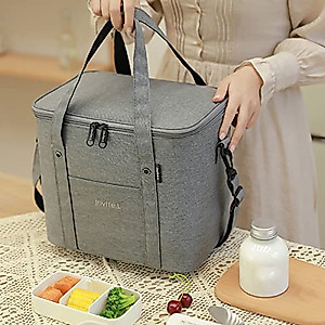 Vodiver Lunch Bag for Women Men,Leakproof Lunch Box Insulated Large Lunch Cooler Bag for Outdoor Picnic Travel Work(Navy Blue)