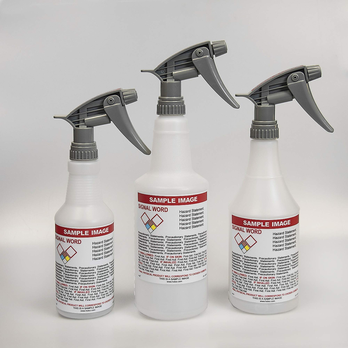 HCL Pre-Labeled GHS Spray Bottles - Distilled Water - 24oz (Supplied Empty)