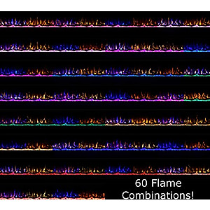 Touchstone Sideline Elite Smart 60” WiFi-Enabled Electric Fireplace - in-Wall Recessed - 60 Color Combinations - 1500/750 Watt Heater (68-88°F Thermostat) - Black - Log, Crystals & Driftwood - 80037