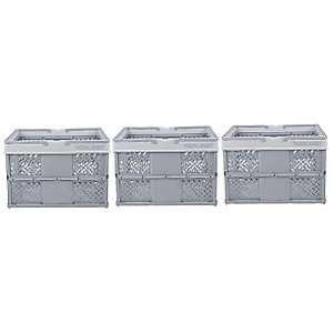 YARNOW 3pcs Picnic Basket Grocery Crate Folding Storage Crate Laundry Basket Camping Basket Collapsible Market Basket Fruit Containers Folding Storage Basket Miscellaneous Pp Toy