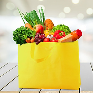 BLEWINDZ 50 Pcs Large Gift Bags with Handles Bulk - 16 x 6 x 12 Inch Reusable Grocery Shopping Bags - Non-Woven Tote Grocery Bags, Retail Bags, Party Favor Bags (10 Colors)