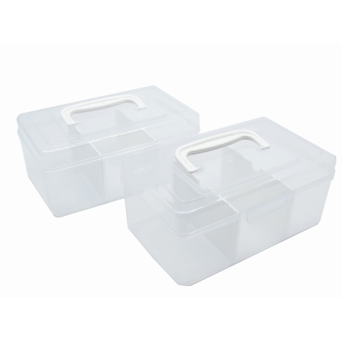 catin Trading Card Storage Box, Plastic Card Case Holder for 400+ Standard Trading Cards, 2 Pack