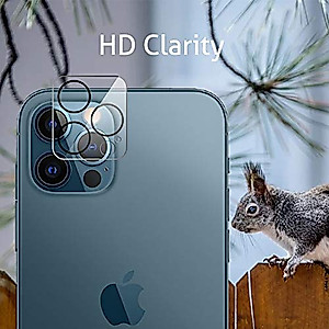 Ailun 2Pack Screen Protector Compatible for iPhone 12 Pro[6.1 inch] + 2 Pack Camera Lens Protector,Tempered Glass Film,[9H Hardness] - HD