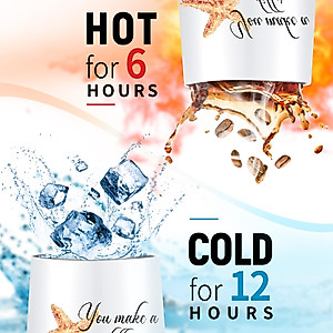 Set of 10 Thank You Gifts Make a Difference Gift Employee Appreciation Bulk 12oz Stainless Steel Tumbler Cup Starfish Motivational Poem Cards for Volunteer Staff Secretary Assistant Nurse