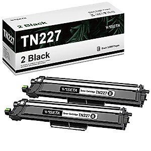 WISETA TN227 TN 227BK Compatible Toner Cartridge Replacement for Brother TN227 TN227BK TN-227 TN223BK TN223 Compatible with MFC-L3770CDW MFC-L3750CDW HL-L3290CDW HL-L3210CW HL-L3230CDW, 2 Black