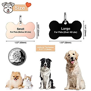 GISUERY Dog Tags Stainless Steel Pet Tags Personalized Double-Sided Engraved Dog and Cat Tags Custom Pet Name ID Tag, Various Design Options (Bone)