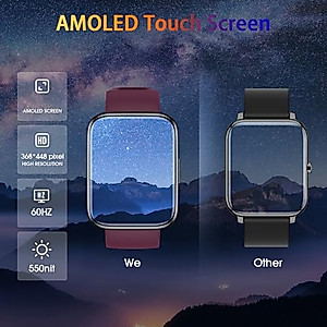 EURANS Smart Watch 45mm, AMOLED Fitness Watch with Heart Rate/Sleep Monitor Steps Calories Counter, IP68 Waterproof Activity Tracker Compatible with Android iOS