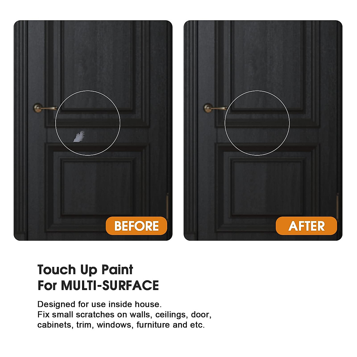 NADAMOO Multi Surface Touch Up Paint Gray, Interior House Appliance Paint Repair Marker for Wall, Ceiling, Cabinet, Door, Furniture, Windows, Shutter and Trim-60 ml / 2 oz, with 3 Brushes