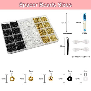 SEMATA Friendship Bracelet Making Kit for Girls Clay Beads, White Clay - Gold Beads for Bracelets Making & Jewelry Making