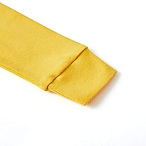 Spring&Gege Little & Big Boys Girls Long Sleeve Mock Turtleneck T-Shirt Cotton Base Layer Tops, Yellow, Size 9-10 Years