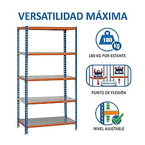 Simonrack 5/400 Simonclick Kit Plus Shelf, Blue/Orange/Galvanized
