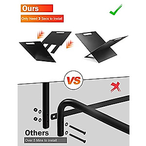 DEERFAMY Firewood Rack Indoor, Heavy Duty Log Holder for Outdoor Fireplace Wood Storage, Black