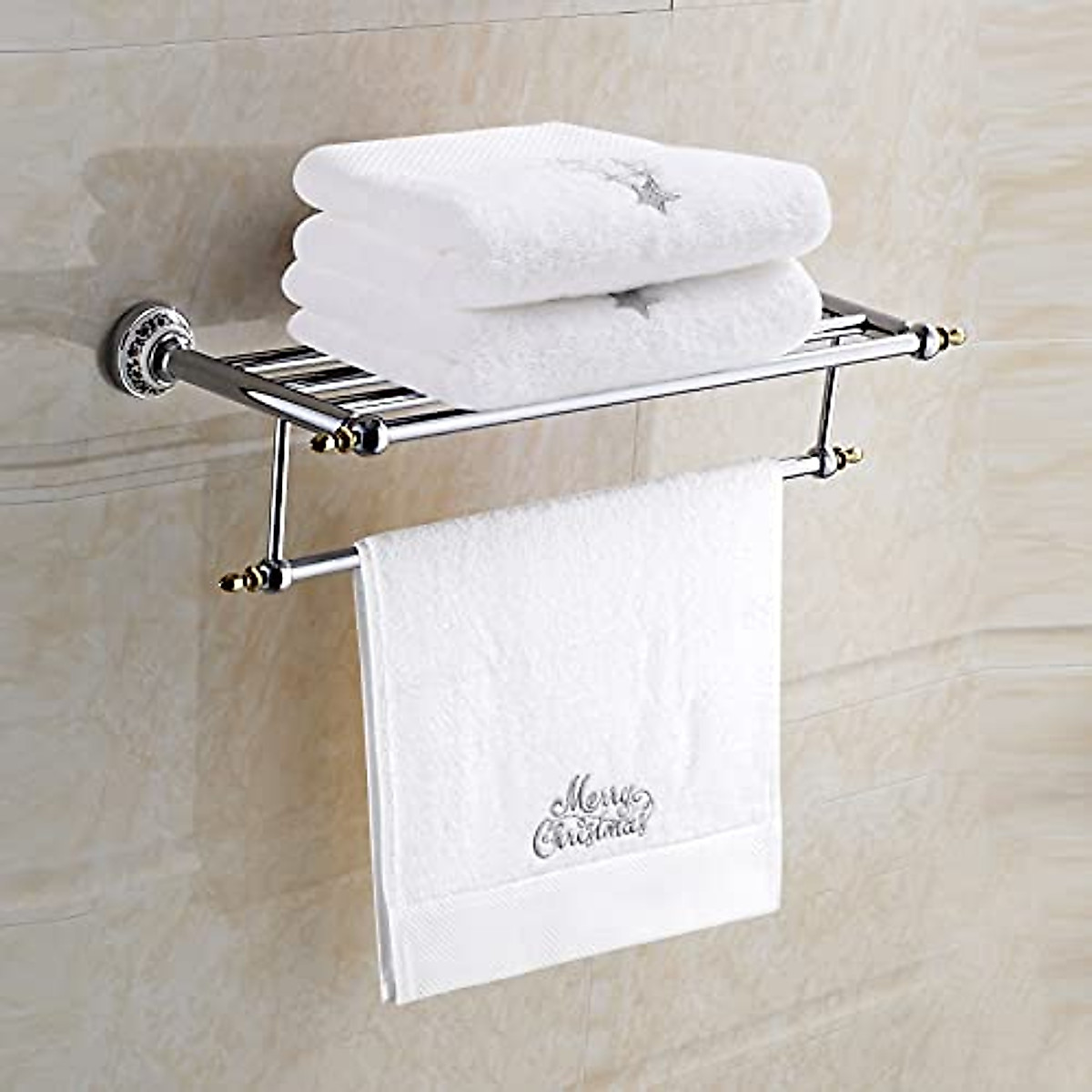 2 Pack Christmas Hand Towels 100% Cotton Embroidered Premium Luxury Decor Bathroom Decorative Dish Towels Set for Drying, Cleaning, Cooking, Holiday Towels Gift Set 13.7'' x 29.5''