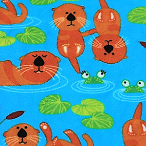 Otters Anti-Pill No-Sew Throw Fleece Fabric Kit (72x60)