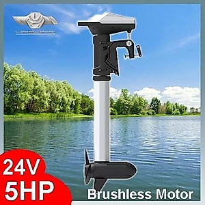 PARKHO HASWING Electric Trolling Motor – 24V 5 HP Power 31.5 Inch Shaft Ventura F 5.0 Brushless with Stepless Adjustable Speed Control and Safety Lanyard Boat Fishing Saltwater Freshwater