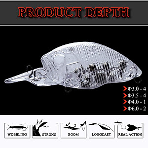 LOVEPET Lures 4.7cm/10g Bionic Fishing Bait,Big Fat Bait, Fake Bait, Outdoor Fishing Tackle,8 Pcs