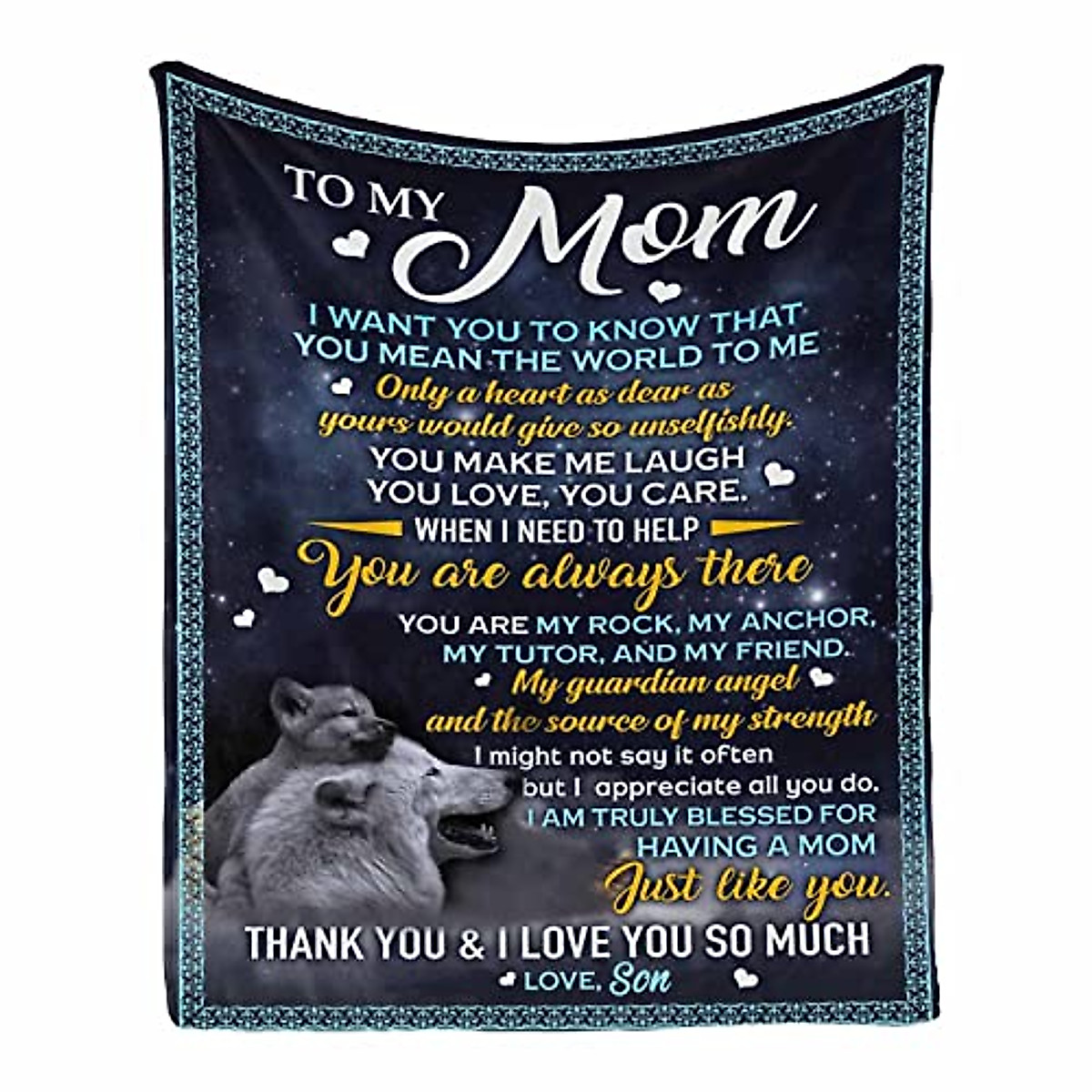 InterestPrint Personalized Love Blanket Throw to My Mom from Daughter & Son, Mother's Day Blanket Gift I am Truly Blessed for Having a mom just Like You Blanket