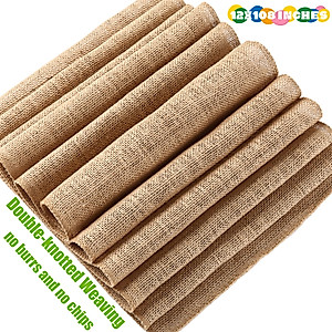 KENNUOCAT Burlap Table Runners - Natural and Eco-Friendly Versatile Premium Jute Fabric Rolls -12x108Inches(1 Roll) Decor for Weddings,Partie,Events and Home-Rustic Style Tablecloth-DIY Crafts