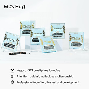 Mayhug Lash Clusters Eyelash Clusters 96 Pcs Individual Lashes D Curl, 0.05 Super Thin Band DIY Cluster Eyelash Extensions, Wispy Lash Clusters Mix 8-16 False Eyelashes Natural Look (MUGGY)