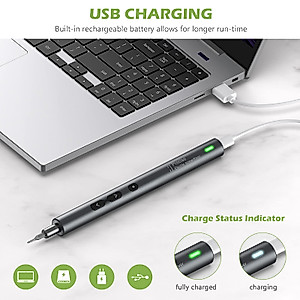 KeeKit Precision Electric Screwdriver, Portable Power Screwdriver, Rechargeable Repair Tool with USB Charging, 3 LED Light for Phones, Camera, Laptop