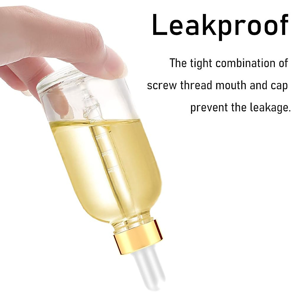 Glass Bottle with Dropper, 4 oz Clear Golden Cap Eye Dropper Bottle for Essential Oils with Labels and Funnel, 2 Pcs Empty Tincture Bottles with Unbreakable Plastic Eye Dropper with Measurements