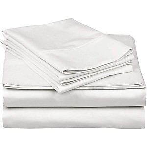 Pottery Barn | Pure 800 Thread Count | 100% Egyptian Cotton Sheet Set | Queen(60" X 80") White |Comfy&Cozy Set 8"-14"(inch) Deep Pockets with Elastic Bounded 4 Piece Set | Oeko-Tex Standard