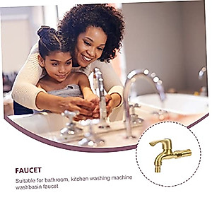 OSALADI Washing Machine Faucet Tap Handle Faucet Water Faucet Shower Faucet Kitchen Faucet Gold Bibcock Bathtub Faucet Outside Water Sink Faucet Bathroom Pool Faucet Golden Copper