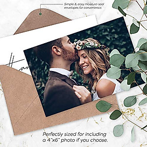 120 Blank Wedding Thank You Cards - Personalized Greetings, Gratitude Letter & Wedding Thank You Cards From The New Mr and Mrs - Wedding Thank You Notes with Kraft Envelopes & Stickers - 4x6", 120 Pack
