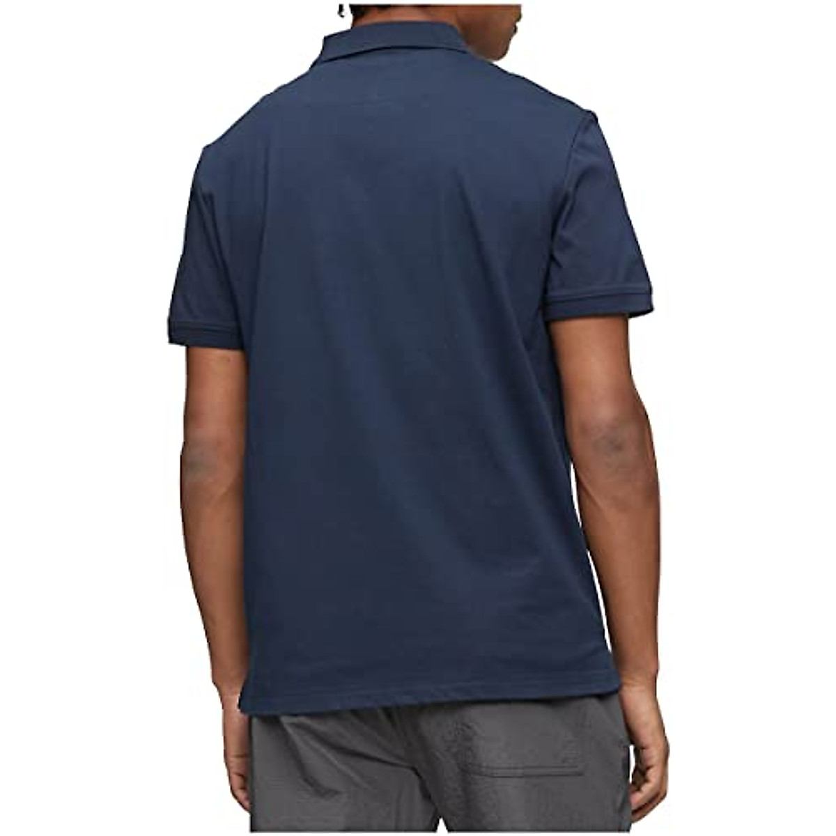 Calvin Klein Men's Smooth Cotton Monogram Logo Polo Shirt, Dark Sapphire, Large