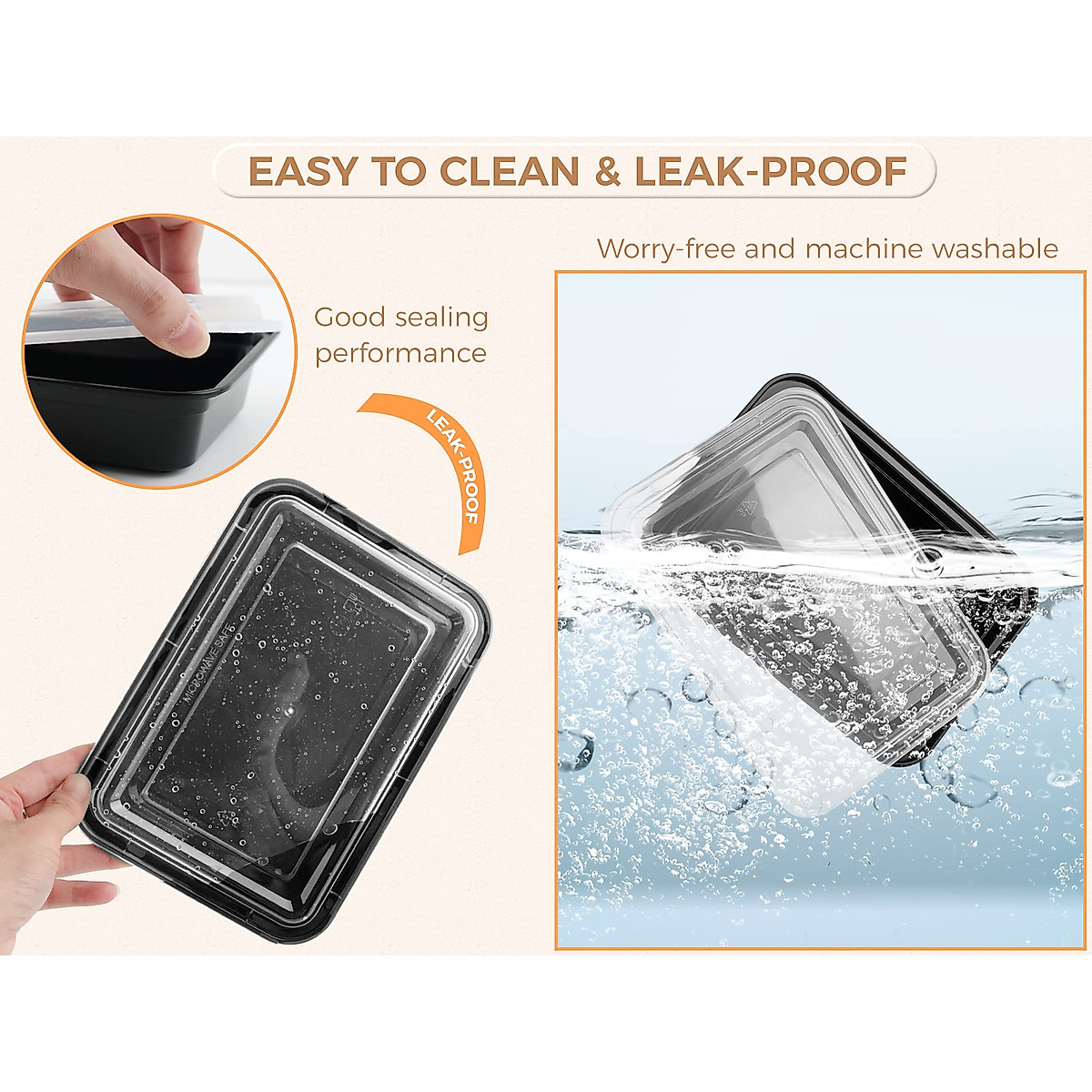 Golden State Art, 25 Pack 32 Oz Meal Prep Container, 1-Compartment Lunch Bento Box with Lid, BPA Free, Freezer, Microwave, Dishwasher Safe, Reusable