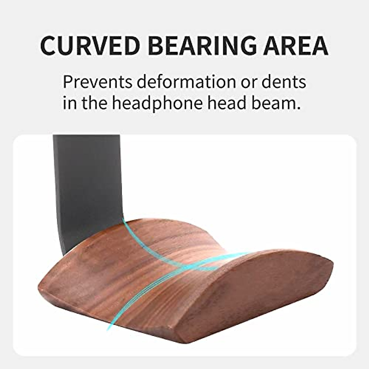 Mt.Jun Wood Headphone Wall Mount Holder, with VHB Adhesive Tape and Screw, Holds 10 lbs (Black & Walnut)