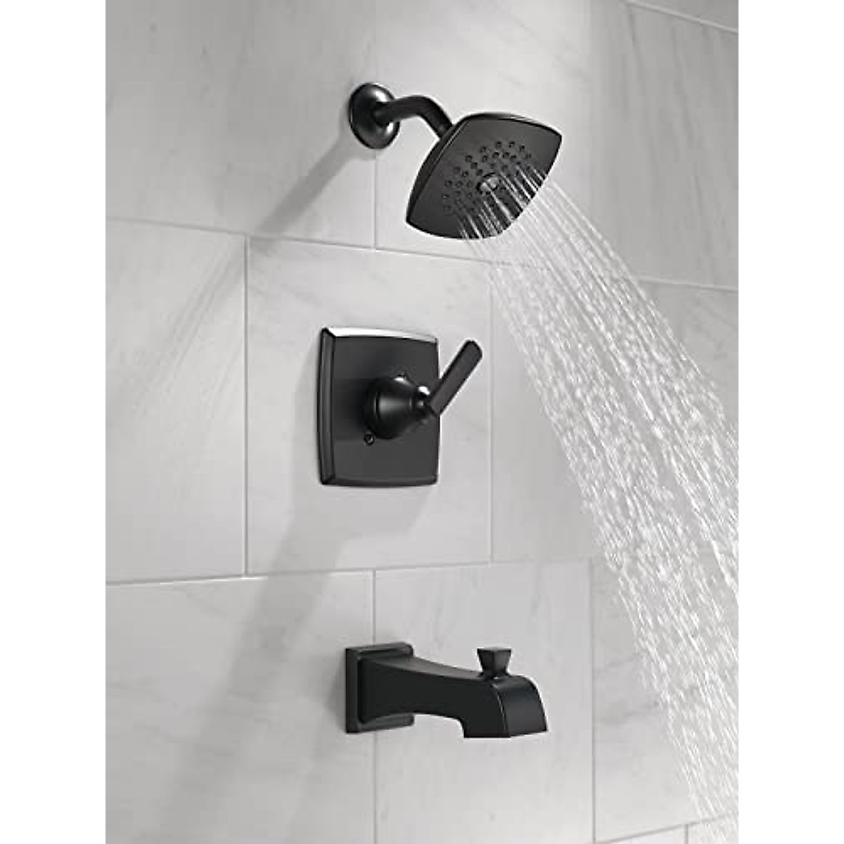 DELTA FAUCET T14464-BL Ashlyn Monitor 14 Series Tub and Shower Trim Tub & Shower, Without Rough, Matte Black