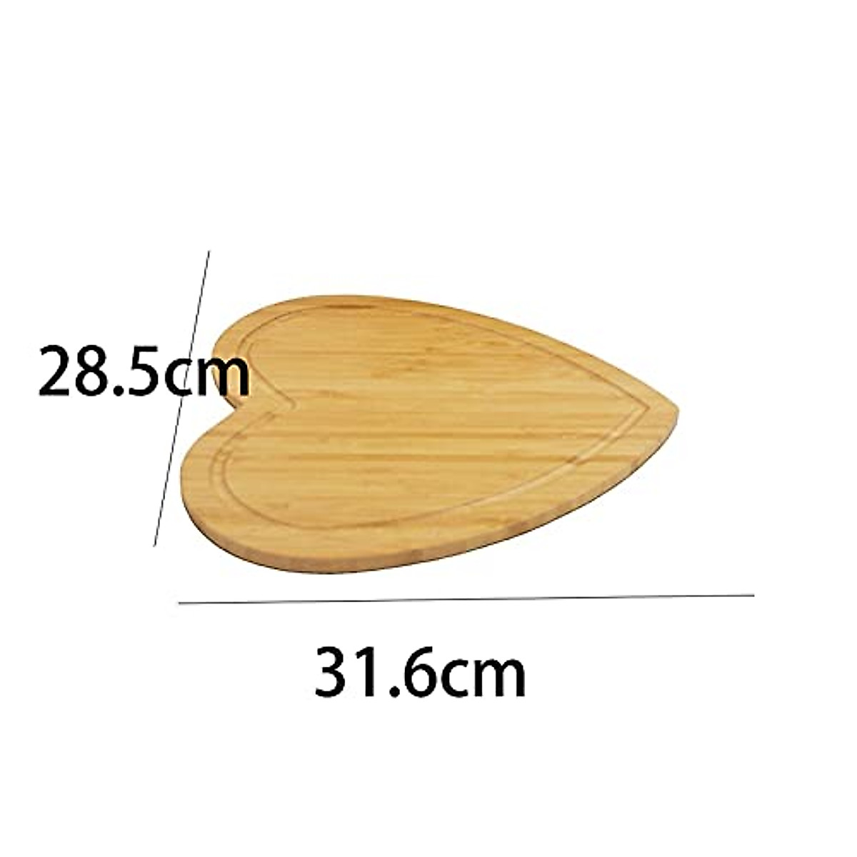 SKIMT Chopping Board 28x31.6cm Heart Shaped Cutting Board Cheese Board Double Sides Available Bamboo Cake Contanier Fruit Tray Cooking Blocks