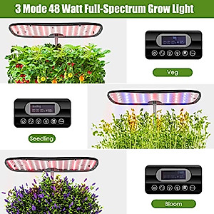 Hydroponics Growing System with 12 Pods,Large Herb Garden Kit Indoor with Grow Lights,Indoor Herb Garden with Quiet Water Pump,Automatic Timer,Height Adjustable Up to 20",Indoor Garden Gift Home Decor
