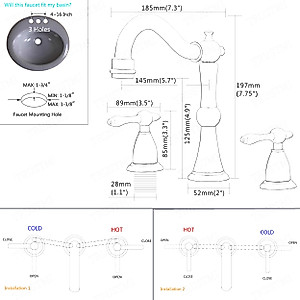 TRUSTMI 2 Handle 8-Inch Bathroom Faucet with Pop-up Drain Assembly and cUPC Water Supply Hoses, 3 Hole Widespread Lavatory Sink Faucet, Brushed Gold