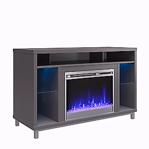 Ameriwood Home Lumina Fireplace TV Stand for TVs up to 48", Graphite Gray