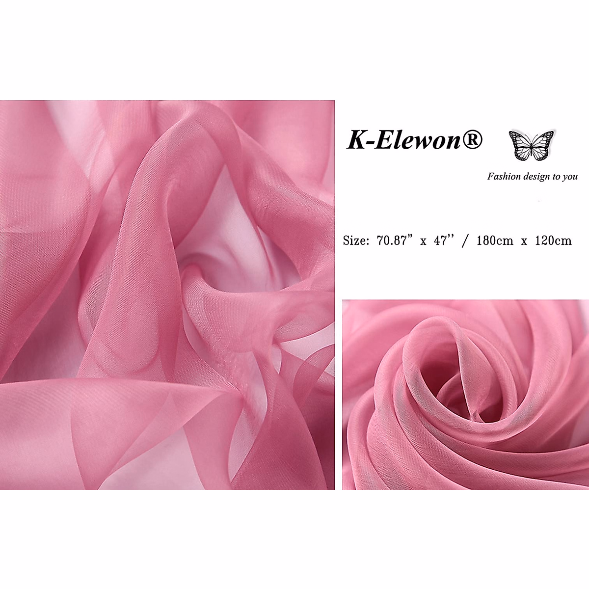 K-Elewon Solid Color Silk Scarf Fashion Scarves Wrap Long Lightweight Shawls for Women