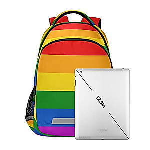 Backpack Bookbag Rainbow Flag School Bag Travel Bag for Girls Boys Teen One Size