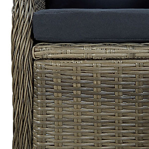 RINDIGOO Reclining Patio Chair with Cushions Poly Rattan Brown,Comfy Patio Recliner Chair with Adjustable Backrest for Outdoor Sunbathing Garden Furniture, Outdoor Chairs