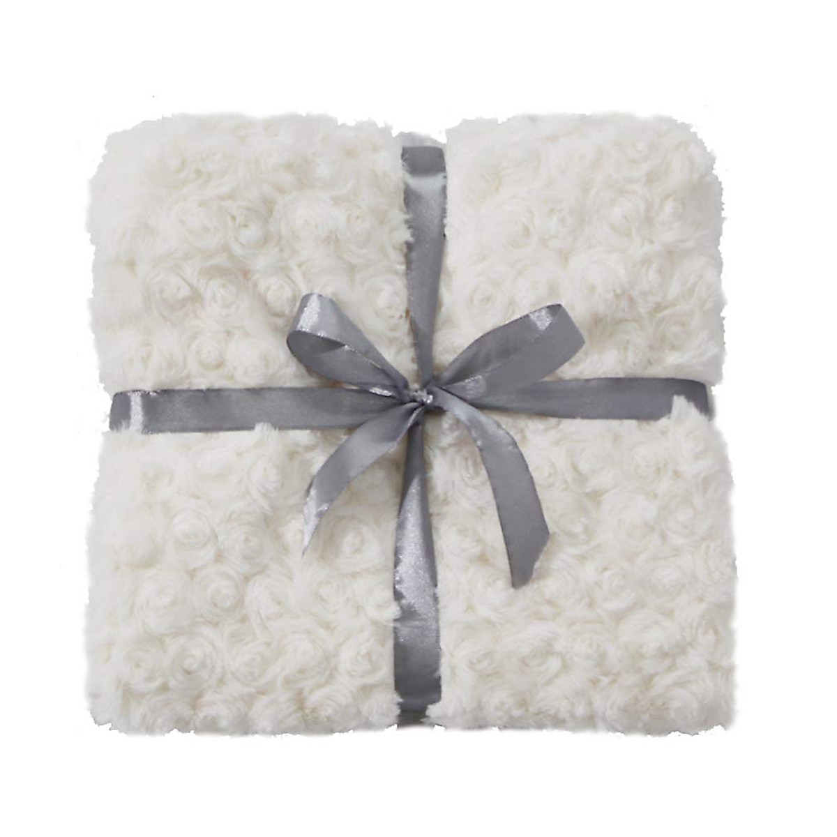 Valea Home Faux Fur Throw Pillow Covers for Couch Decorative Plush Swirl Luxury Super Soft Throw Pillow Case Set 18 x 18, Pack of 2, Ivory White